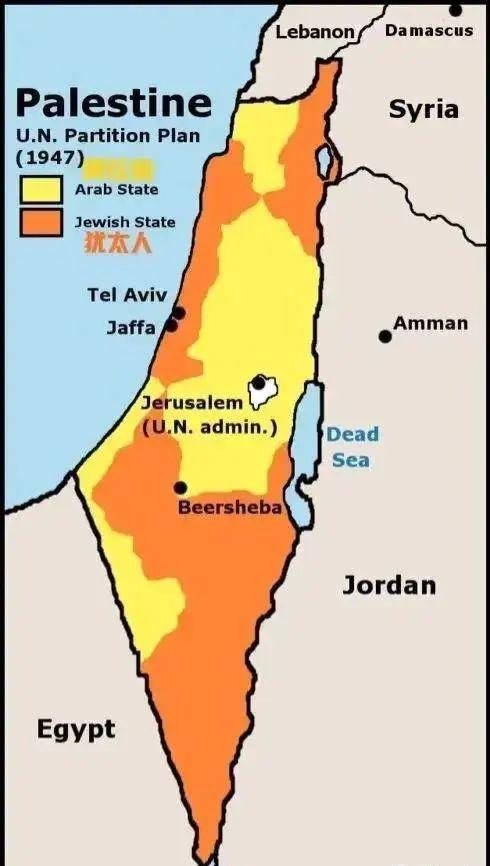 以色列和巴勒斯坦领土变化地图 - 知乎