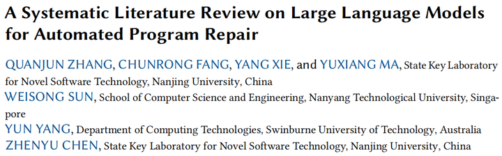 【arXiv'24】A Systematic Literature Review on Large Language Models for ...