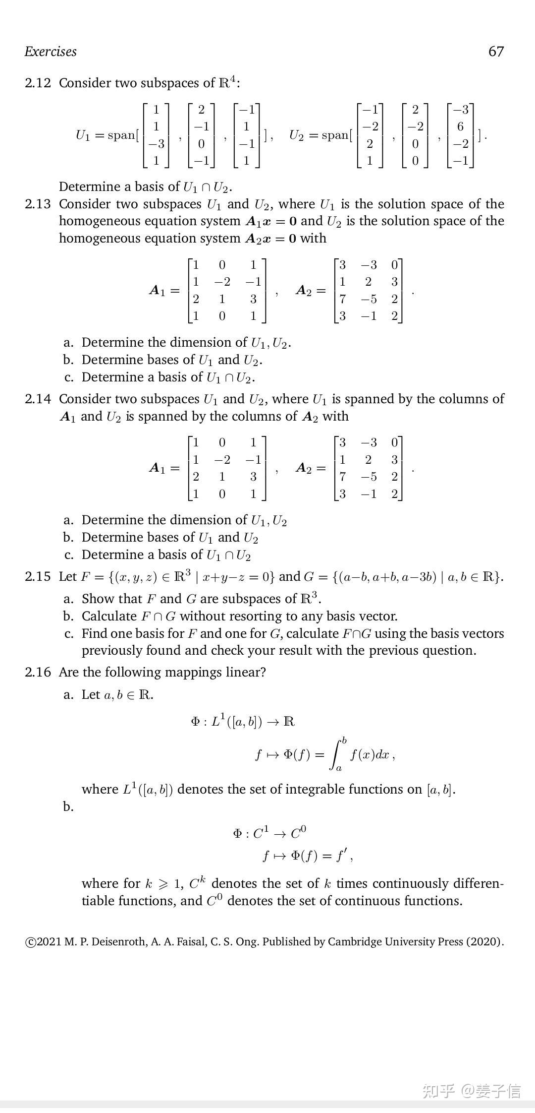 mml_MATHEMATICS FOR MACHINE LEARNING_习题答案 - 知乎