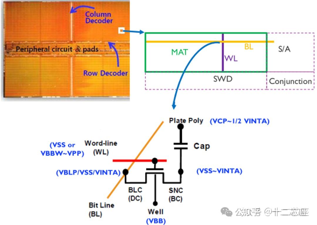 DRAM 芯片通常包含三个主要区域: Array, Core, Peri - 知乎