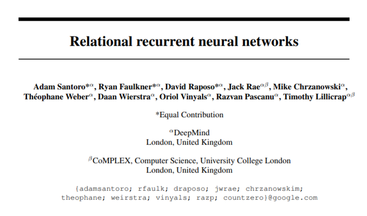 Relational recurrent neural networks - 知乎
