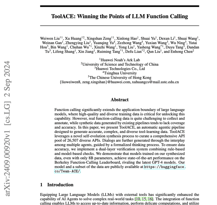 ToolACE: Winning the Points of LLM Function Calling - 知乎