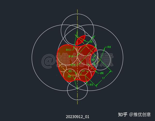 怎么用CAD画出Apple的logo？