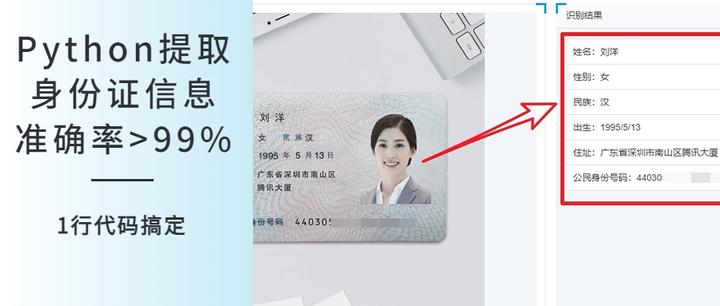 用1行Python代码识别身份证信息，准确率超过99%，YYDS - 知乎