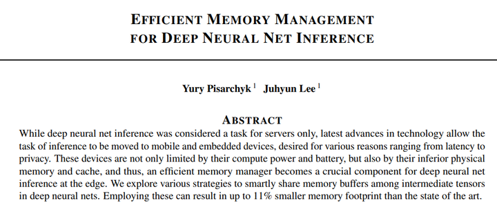 用于深度神经网络推理的内存管理方法 - 知乎