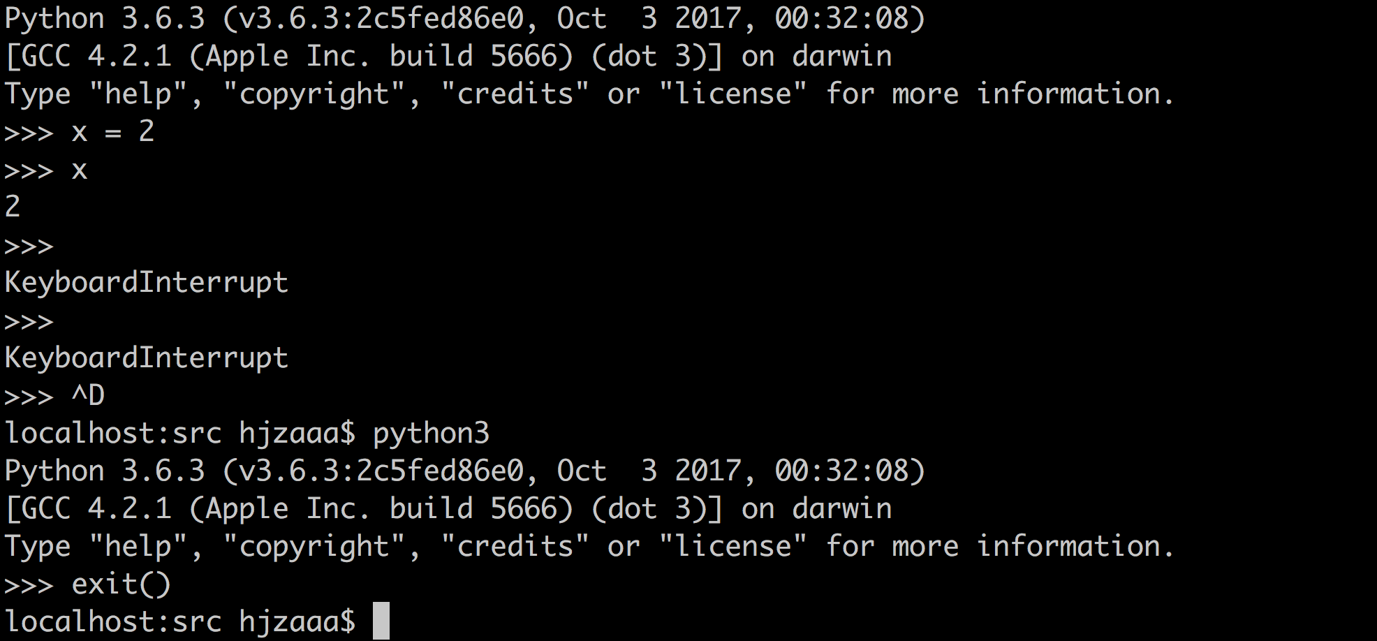 Mac终端运行python 如何退出命令行？ 知乎 1130