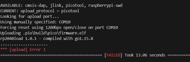 rp2040 上传失败 Uploading to Raspberry Pi Pico from platformio gives error 1 - 知乎