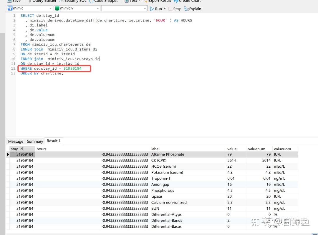 mimic 数据库 chartevents 使用方法是什么？ - 知乎