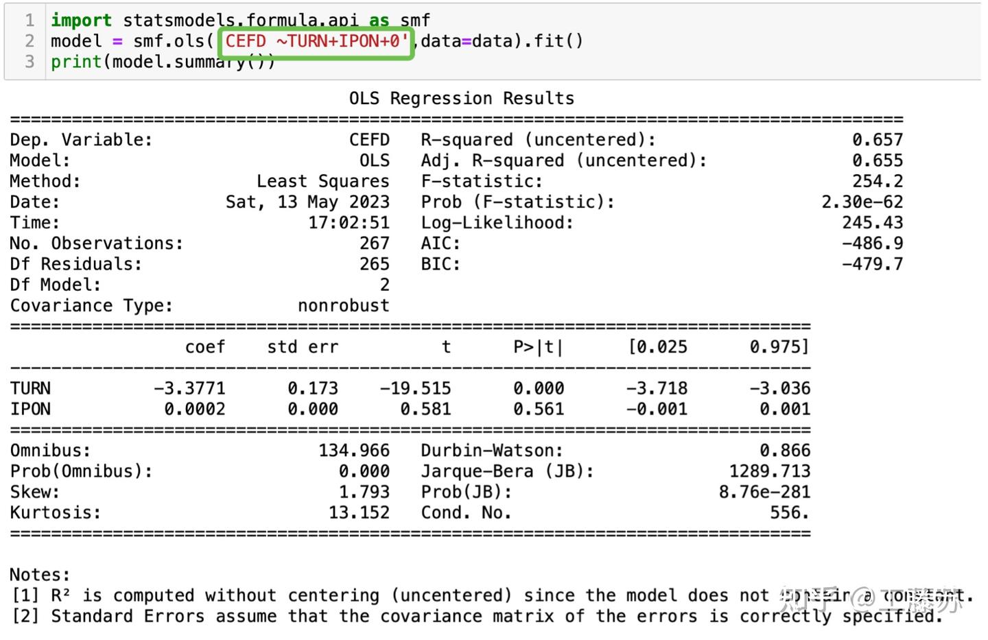 python回归statsmodels.formula.api保留常数项与否 - 知乎