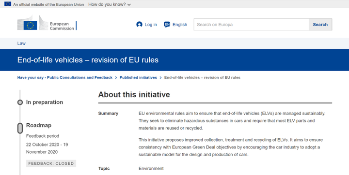 法规前线 | 欧盟批准新版ELV包括哪些内容？ - 知乎