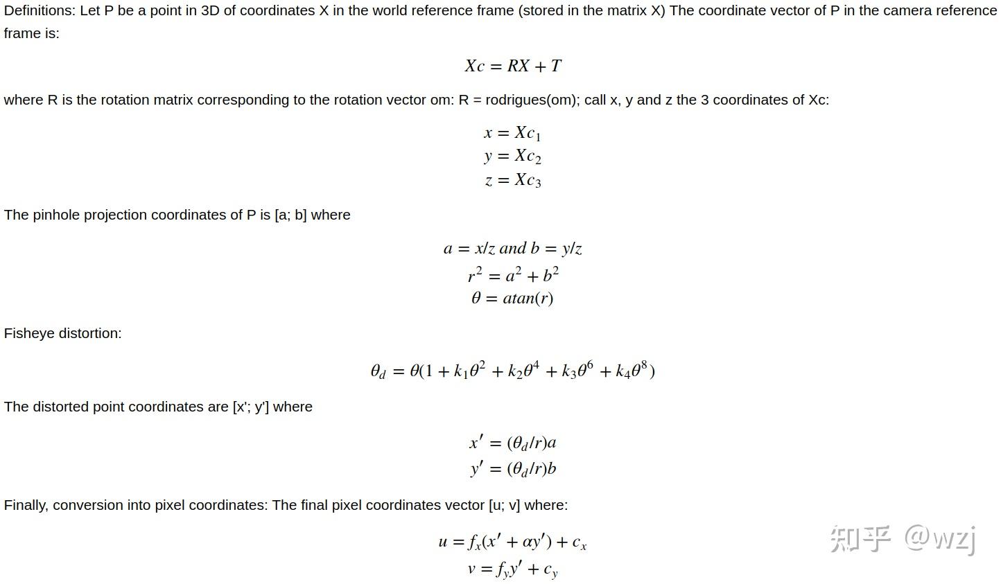 鱼眼全景相机畸变模型 - 知乎