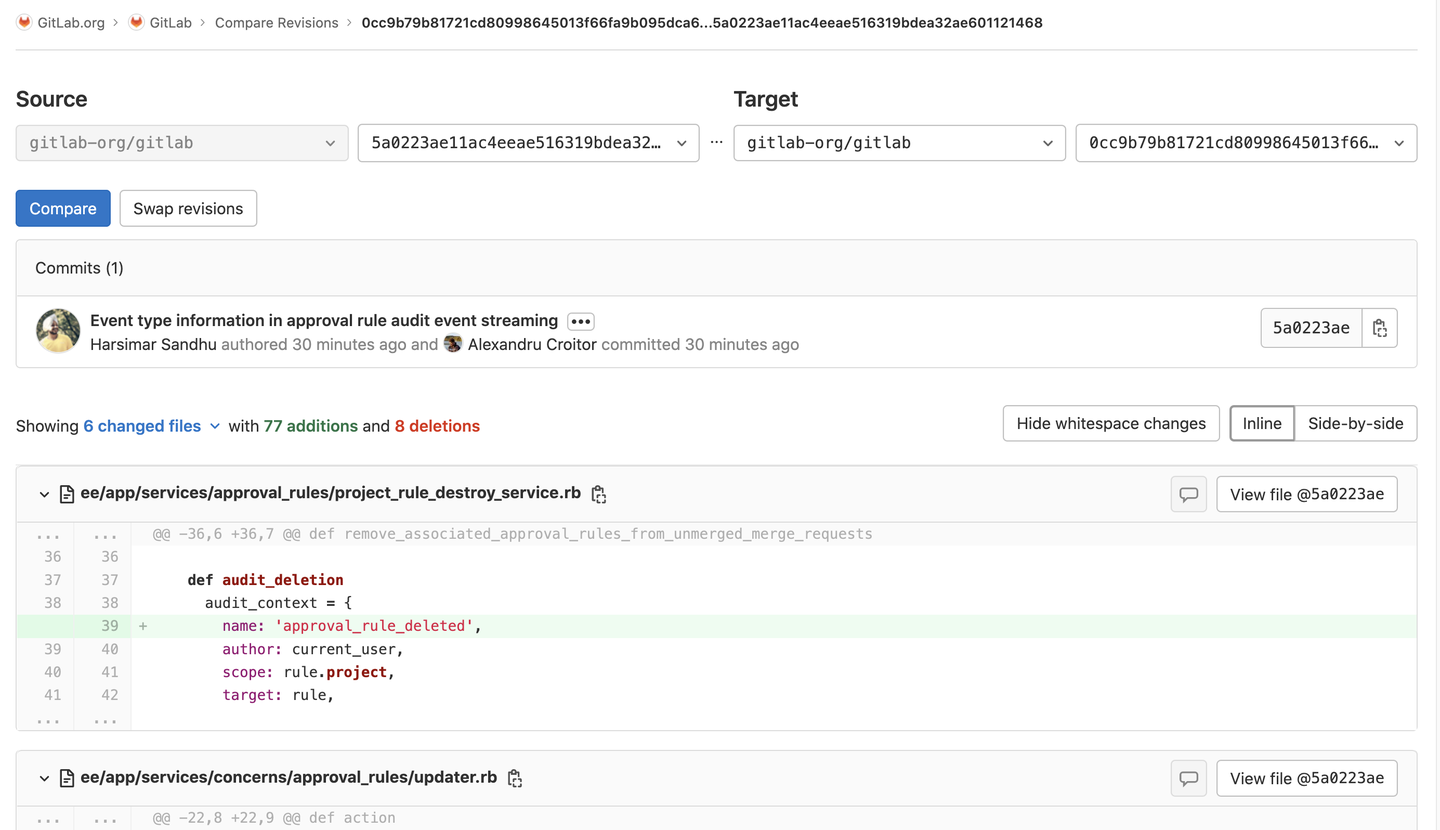 在Gitlab比较两个git commit或者branch - 知乎