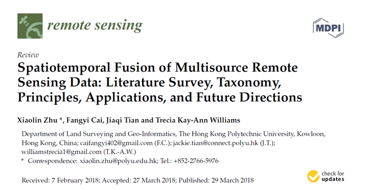 【文献阅读】Spatiotemporal Fusion of Multisource Remote Sensing Data多源遥感数据的时空 ...