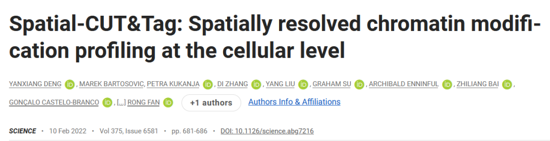 Science | spatial-CUT&Tag：细胞水平的空间分辨染色质修饰图谱 - 知乎