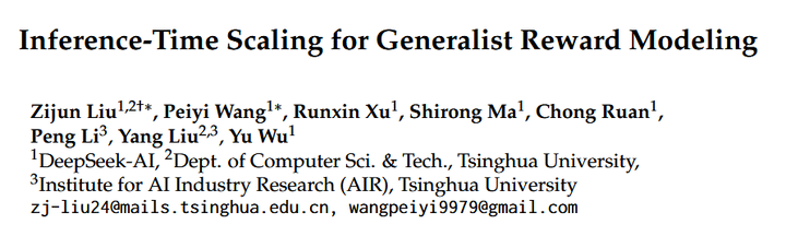 DeepSeek通用任务GenRM新作：Inference-Time Scaling for Generalist Reward Modeling - 知乎