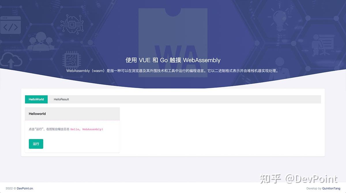 使用 VUE 和 Go 触摸 WebAssembly - 知乎