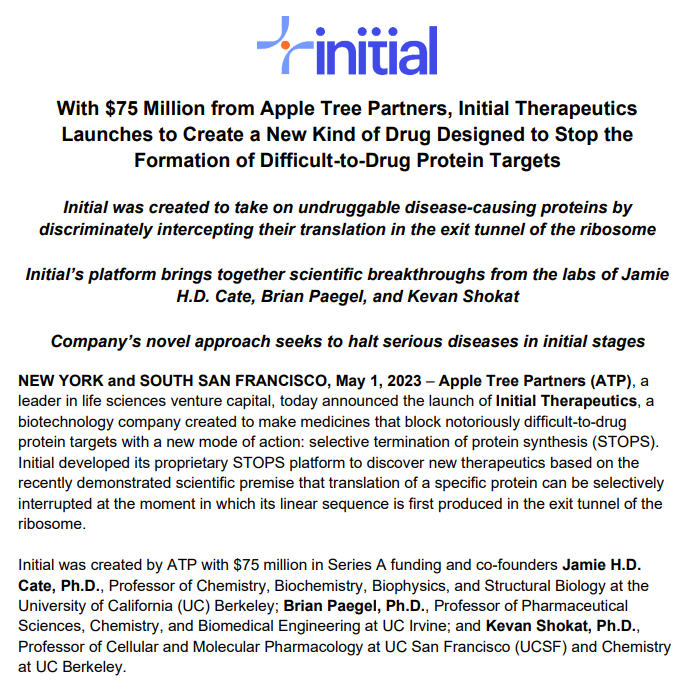 A 轮融资 7500 万美元，加州初创提出疾病干预新模式，可靶向「不可成药」靶点，预计 2 年内启动临床研究 - 知乎