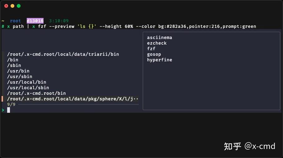📦 x-cmd pkg | fzf (3) - fzf 颜值大改造，自定义界面布局与配色，打造炫酷终端 - 知乎
