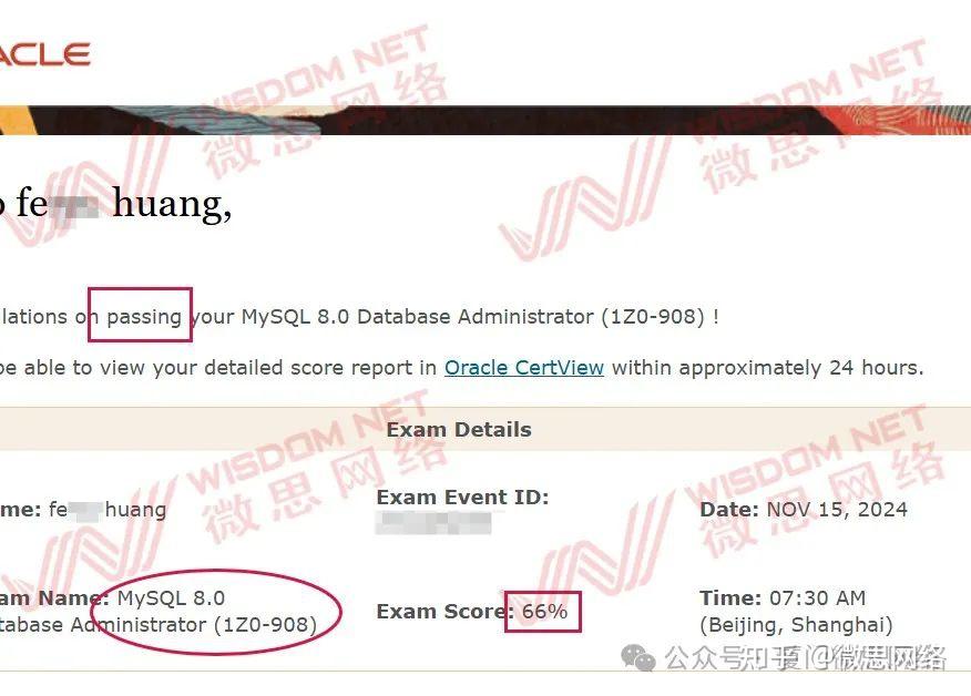 【ORACLE战报】2025.1月OCP | MySQL考试 - 知乎