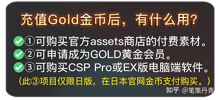 CSP国际版如何充值GOLD金币，成为clipstudiopaint黄金会员，下载GOLD素材？ - 知乎