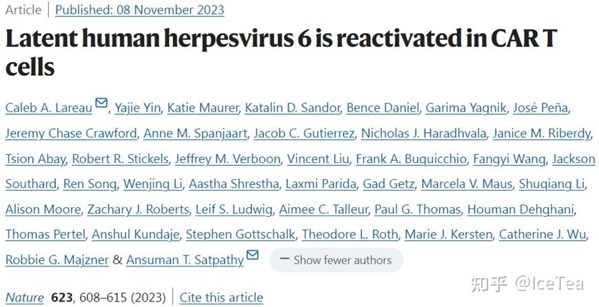 Nature：CAR-T细胞疗法可能导致HHV-6病毒重新激活（转载） - 知乎