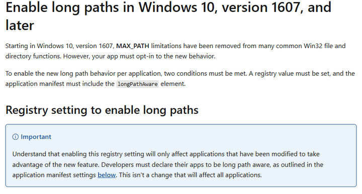 Windows10 最长路径字符限制导致Python依赖安装异常的解决办法 - 知乎