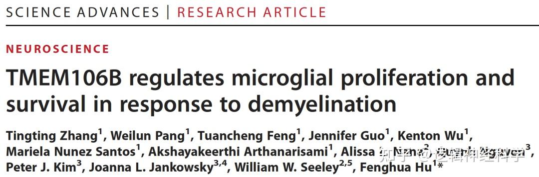 Sci Adv︱康奈尔大学胡风华团队揭示溶酶体蛋白TMEM106B调控小胶质细胞的增殖和存活 - 知乎