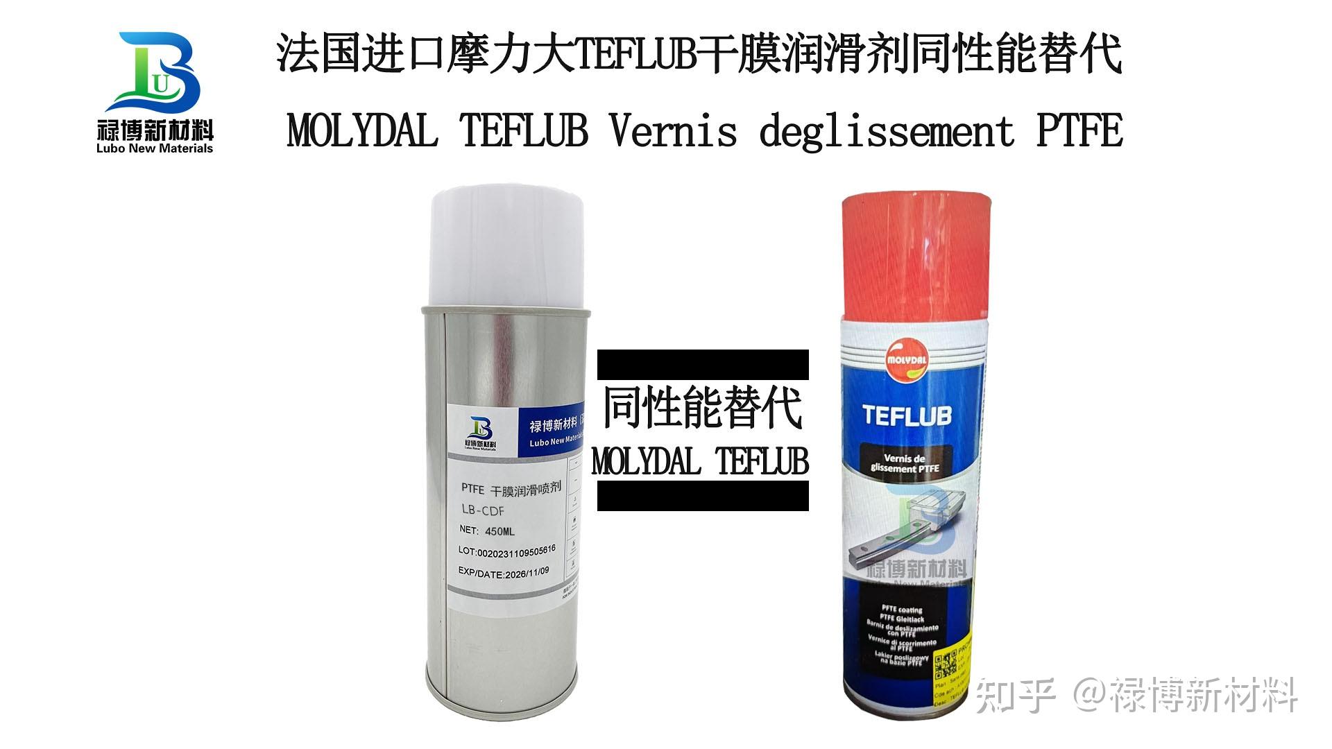 同性能平替代法国进口摩力大MOLYDAL TEFLUB PTFE导轨干膜润滑剂 Vernis deglissement - 知乎