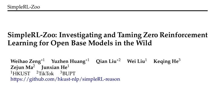 SimpleRL-Zoo：针对开放基础模型的零样本强化学习研究与驯化 - 知乎